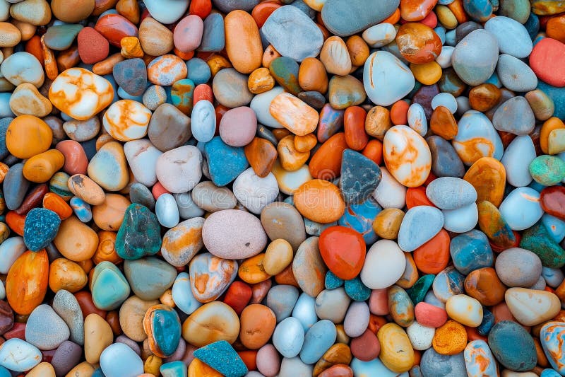 Top-down View of Colorful Pebbles for Background Use Stock Illustration ...