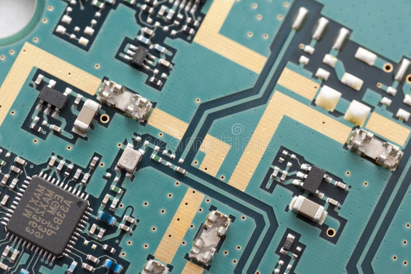 Top Down View on Computer Circuit Board Stock Photo - Image of ...