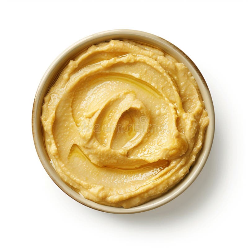 Top-down View of a Creamy Bowl of Hummus, Isolated on a White ...
