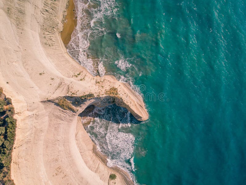 Top Down View of Deserted Shore. Stock Image - Image of relax, sand ...