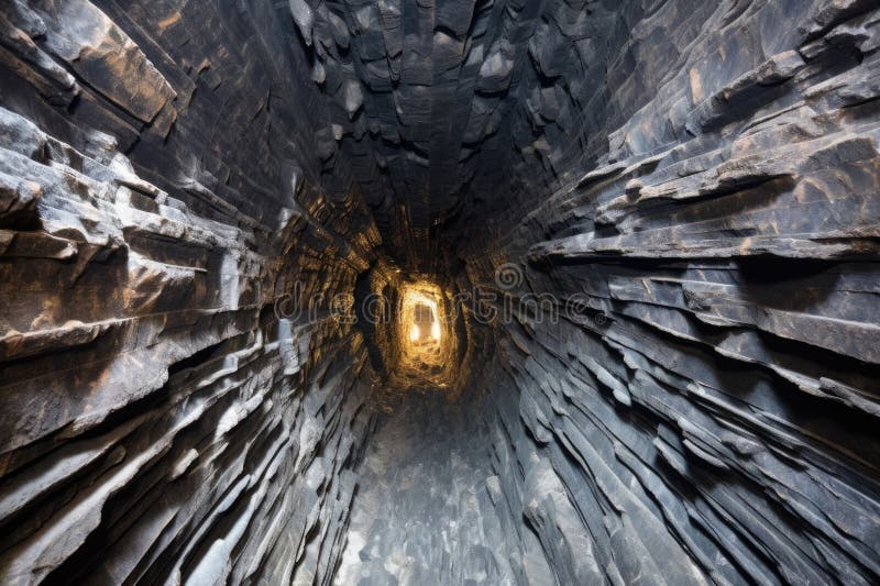 Top-down View Directly Inside an Empty Lava Tube Stock Photo - Image of ...