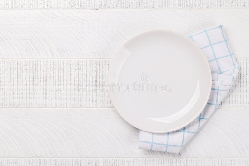 Top-down View of an Empty Plate Mockup Stock Image - Image of plating ...
