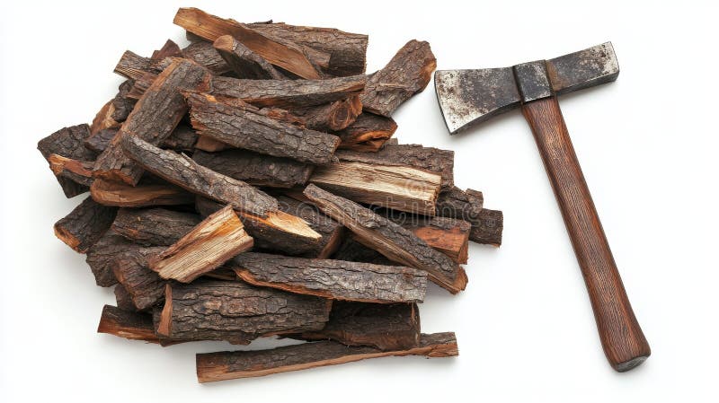 Top-down View of a Firewood Splitting Maul on a White Background ...