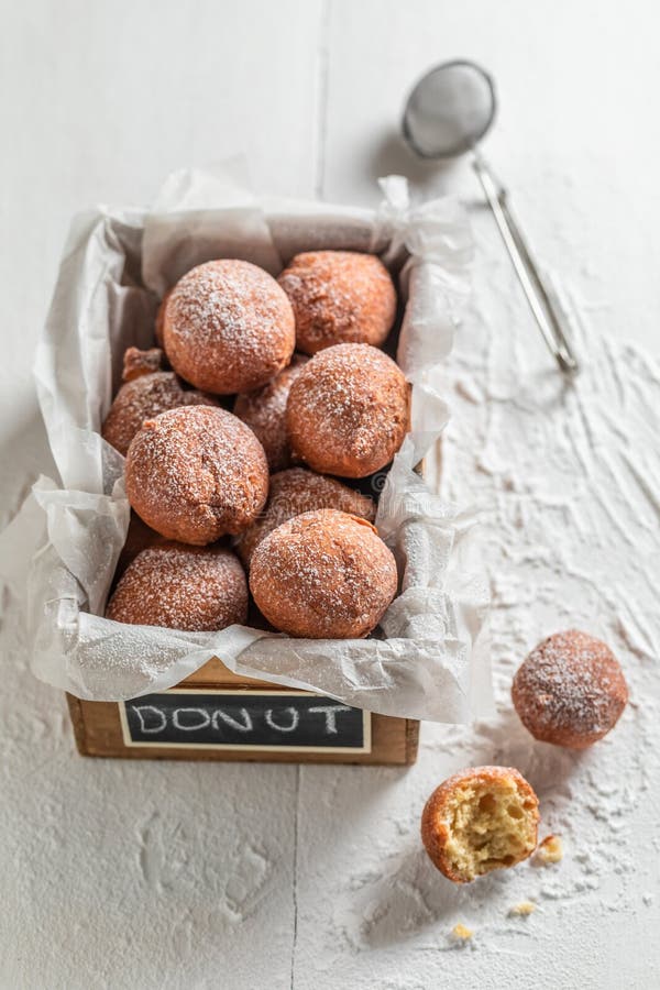 Fresh Mini Doughnuts Ready To Eat Stock Image - Image of small, balls ...