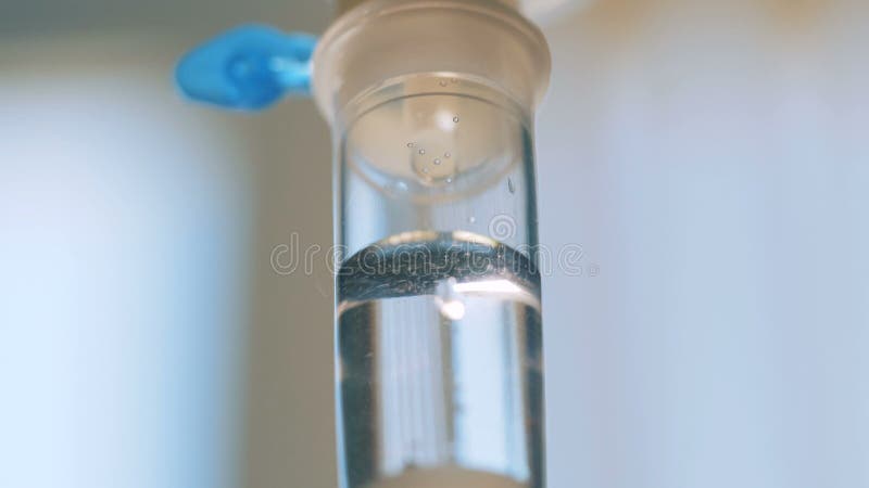Top-down View of a Functioning Medical Drip Flask Stock Video - Video ...