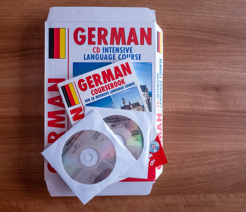 German Language Course on a Wooden Background Editorial Stock Photo ...