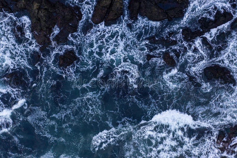 Top Down View of Giant Ocean Waves Stock Image - Image of beautiful ...