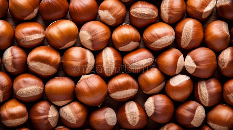 Top View of Shiny Brown Chestnuts Arranged in Pattern (Generative AI ...