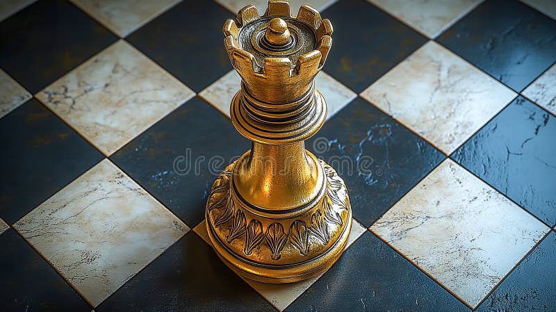 Top-down View of a Golden Chess Piece Stock Image - Image of metallic ...