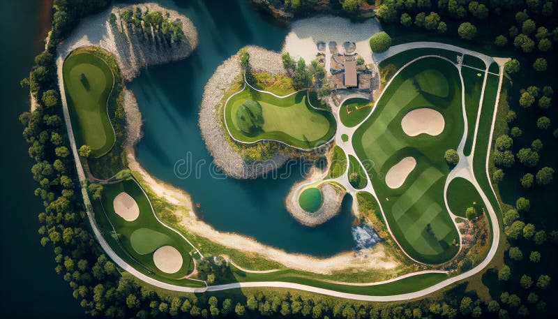 Golf Course Top View Map