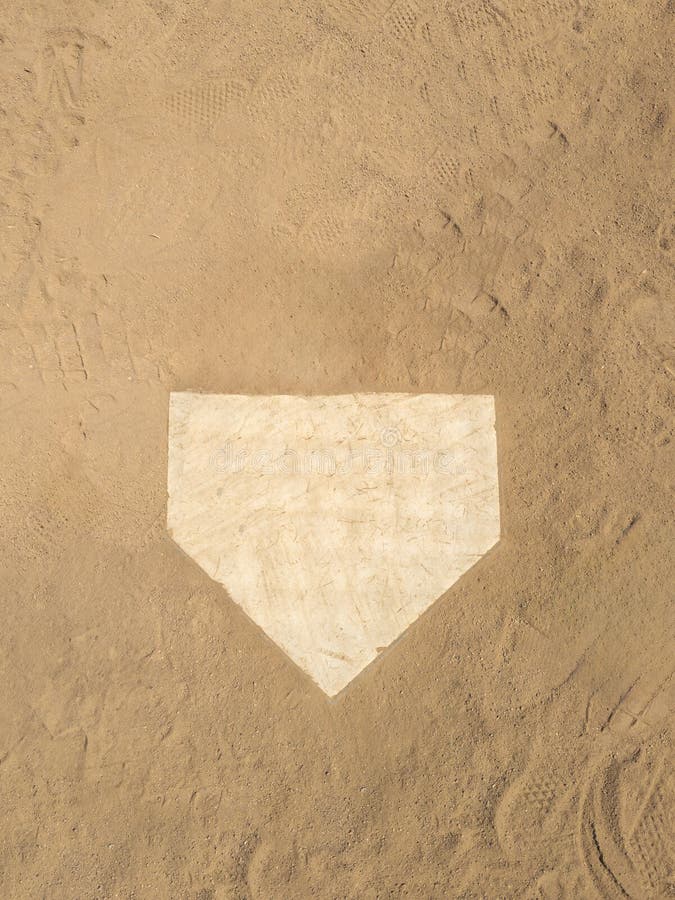 Top Down View on Home Plate on a Dirt Baseball Field Stock Photo ...