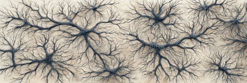 Neurons Resemble Tree Branches in a Top-Down View on a Muted Canvas ...