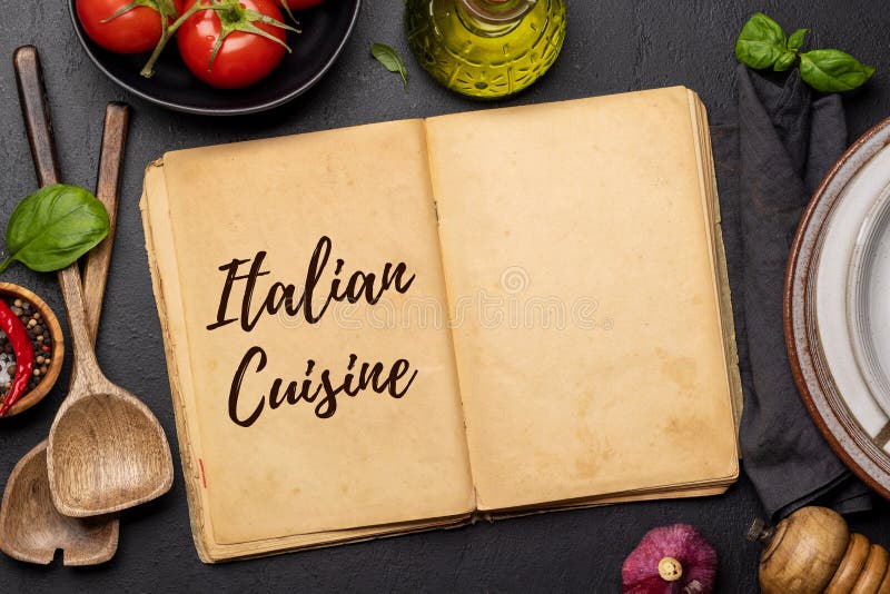 Top-down View of a Kitchen Table with Ingredients, Utensils, and an ...