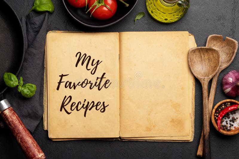 Top-down View of a Kitchen Table with Ingredients, Utensils, and an ...