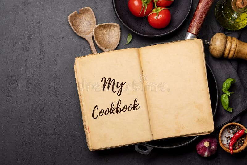 Top-down View of a Kitchen Table with Ingredients, Utensils, and an ...