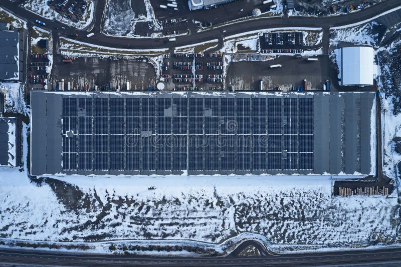 Top-down View of Large Solar Panel Array Stock Photo - Image of ...