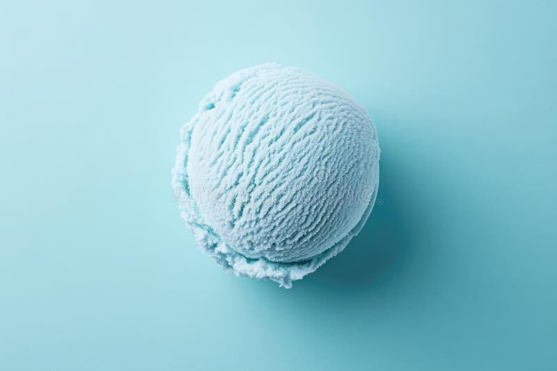 A Top-down View of a Light Blue Ice Cream Scoop on a Light Blue ...