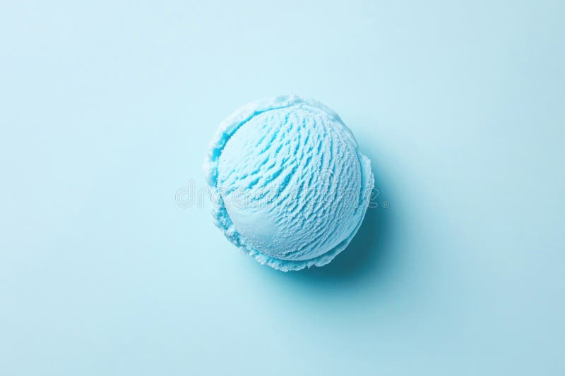 A Top-down View of a Light Blue Ice Cream Scoop on a Light Blue ...