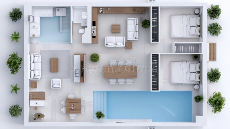 Pool Furniture Top View Stock Illustrations – 389 Pool Furniture Top ...