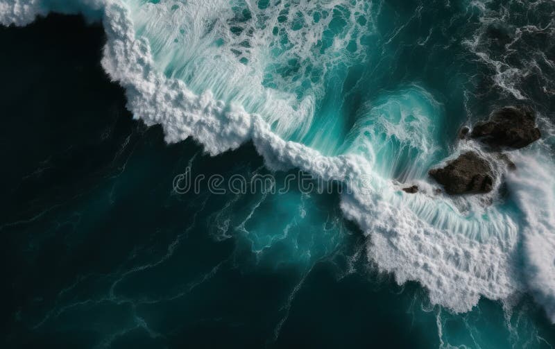 Top Down View of Ocean Wave Stock Illustration - Illustration of ...