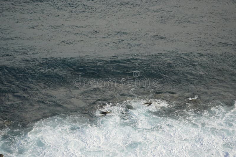 Top Down View of the Ocean Waves from a Cliff in Madeira Island Stock ...