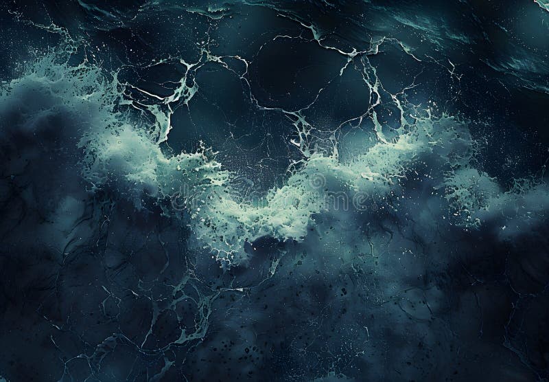Hyperrealistic Ocean Waves Top Down View Stock Illustration ...