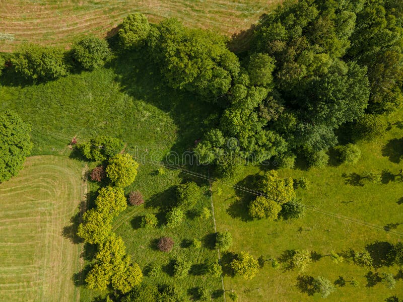 Top-Down View Over Agricultural Farmlands Stock Image - Image of ...
