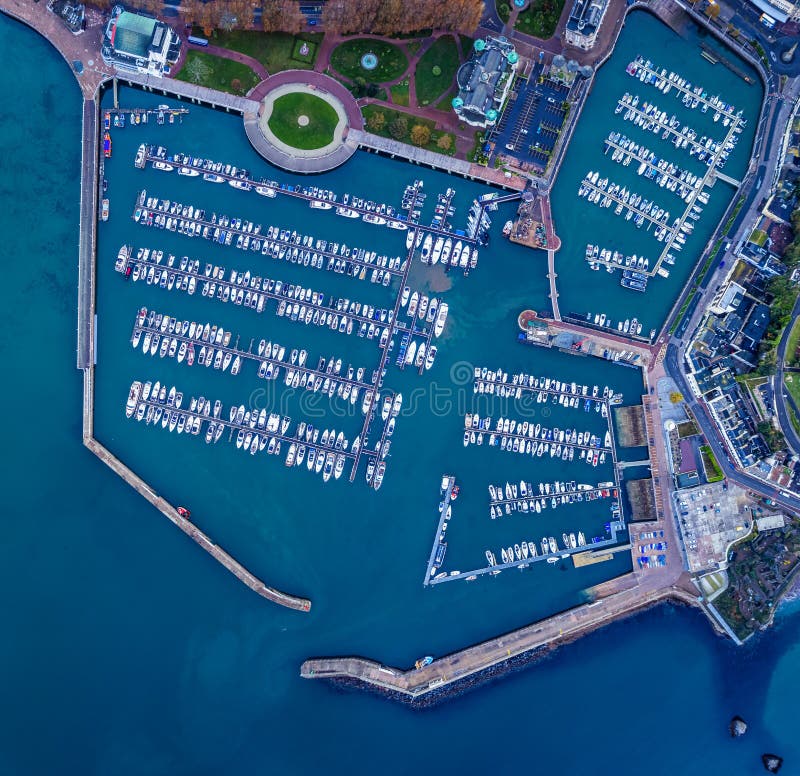 Top Down View Over Torquay Marina and Harbour from a Drone, Devon ...