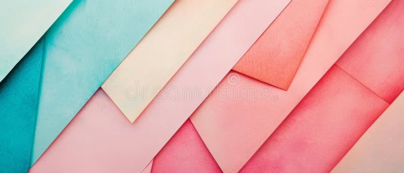 A Top-down View of Pastel Paper Layers in Geometric Shapes Creating a ...