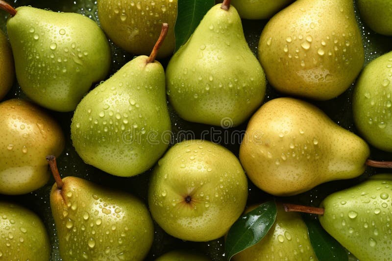 Ripe Pears with Water Drops Stock Illustration - Illustration of sweet ...