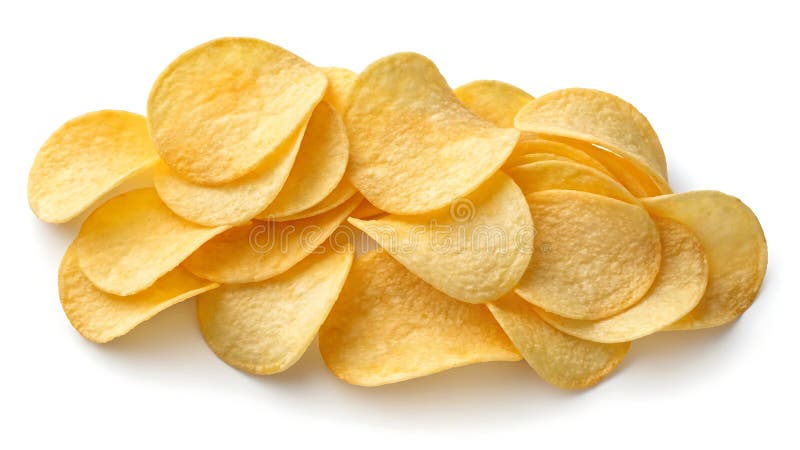 Top Down View of Perfectly Arranged Potato Chips for Snack Time Delight ...