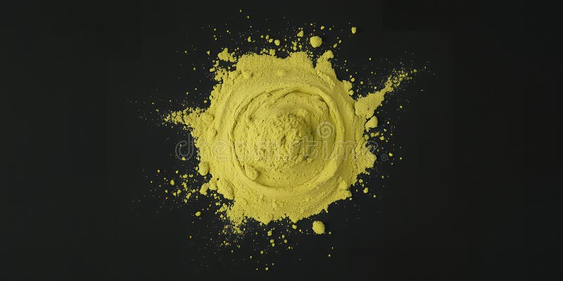 A Top Down View of a Pile of Yellow Powder with Concentric Circles on a ...
