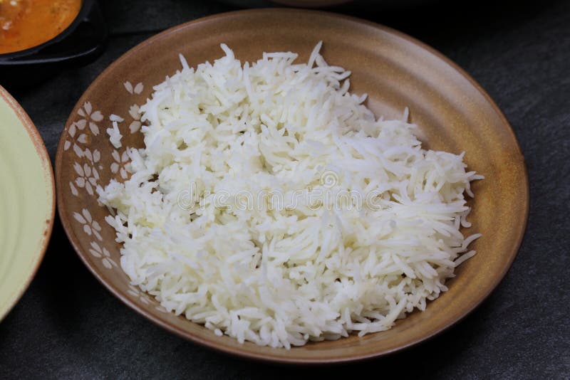 A Plateful of Plain Basmati Rice Stock Photo - Image of indian, rice ...