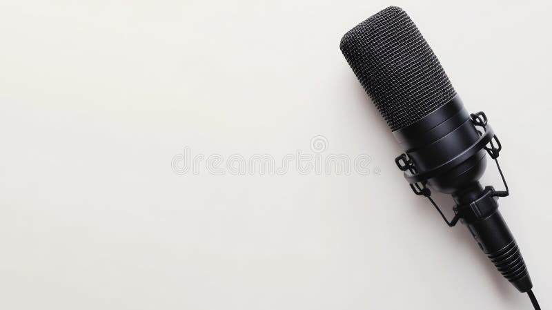 Podcast Microphone Top View Professional Recording Equipment with ...