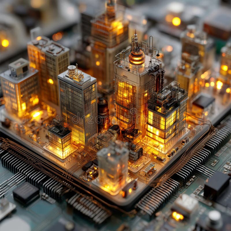 Top-down View of a Powered-on CPU Die, Showcasing Intricate Transistors ...