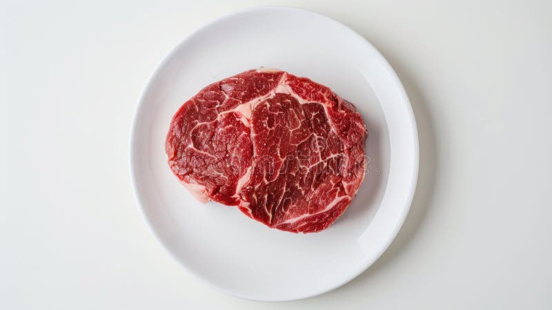 A Top-down View of a Raw Chuck Eye Steak Stock Illustration ...