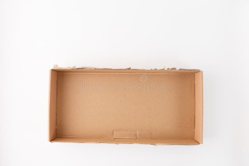 Top-down View of a Rectangular Cardboard Box. Recycled Paper Materials ...