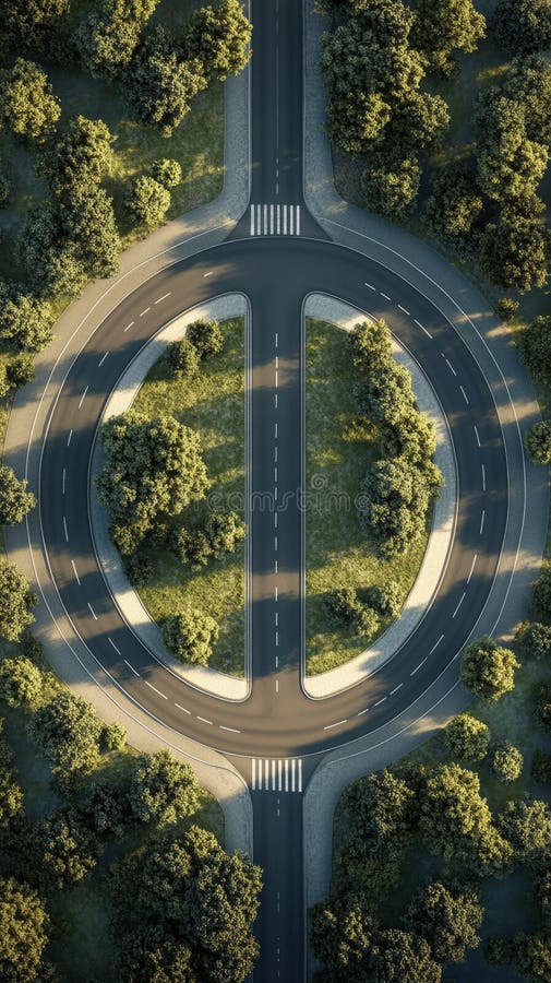 Top-down View of Rectangular Road Loop, Forming Sharp Turn at Each ...