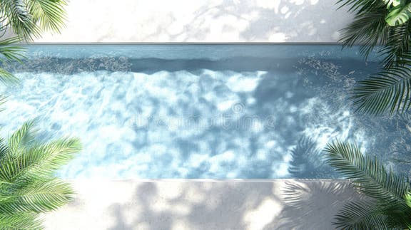 A Top-down View of a Rectangular Swimming Pool Filled with Clear Water ...
