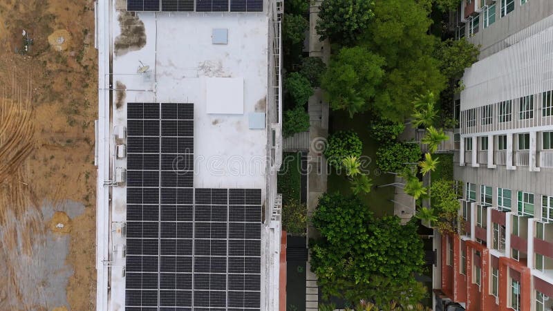 Top Down View of Rooftop Solar Installation Stock Footage - Video of ...