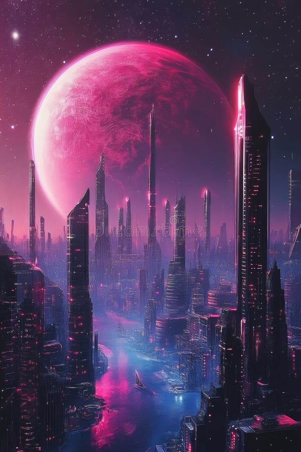 A Top-down View of a Science Fiction Cityscape with Modern Structures ...