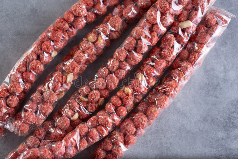 Top Down Caramelized Mexican Peanuts Stock Image - Image of container ...