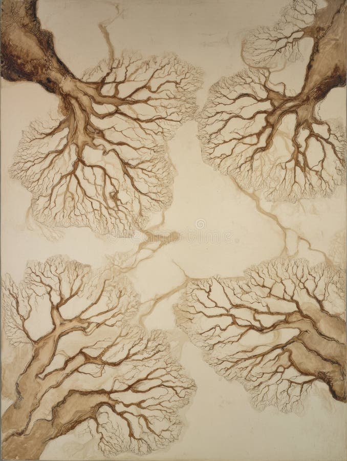 Neurons Resembling Tree Branches Create a Unique Visual on Muted Canvas ...