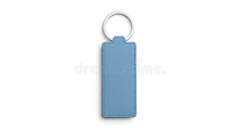 Blank Blue Leather Keychain Mockup Isolated on White Stock Photo ...