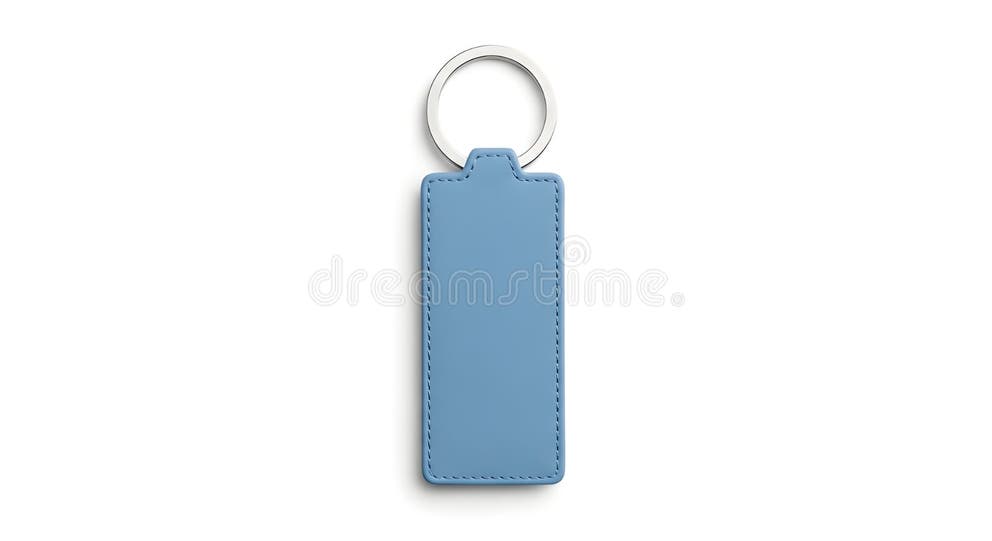 Blank Blue Leather Keychain Mockup Isolated on White Stock Photo ...