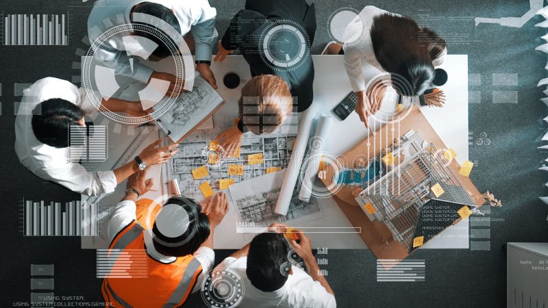 Smart Engineer Team Working Together To Planning Building Construction ...