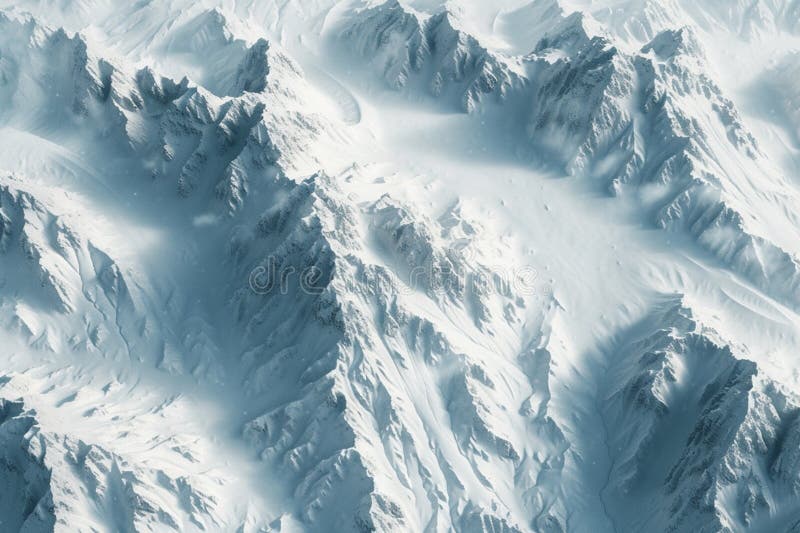 "Snowy Majesty: Aerial View of Pristine Mountain Peaks" Stock ...