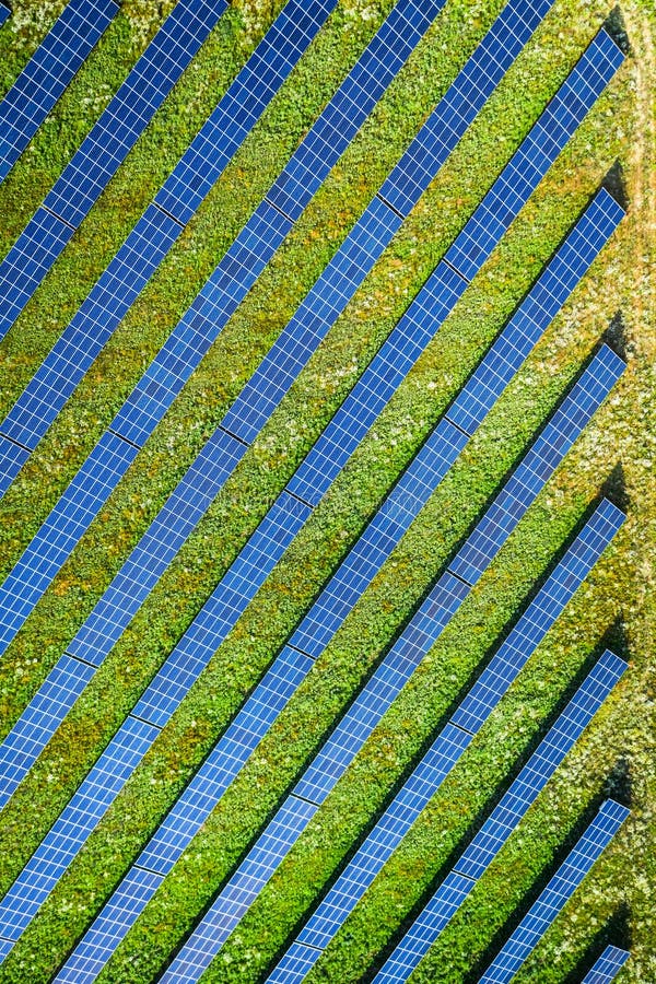 Top Down View of Solar Panels on Field, Poland Stock Image - Image of ...