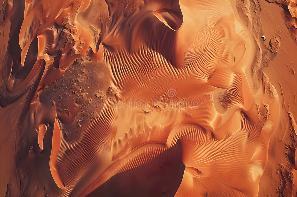 Abstract Martian Sand Dunes Aerial View Stock Illustration ...