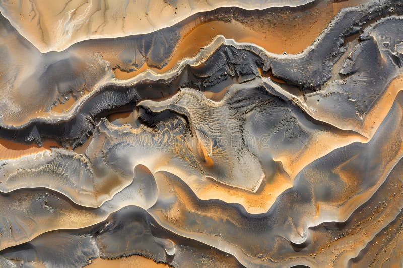 Abstract Martian Landscape: Wind-Sculpted Sand Dunes Stock Illustration ...